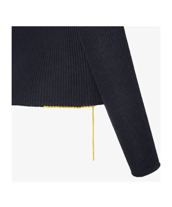 Fendi Navy Wool Ribbed Sweater
