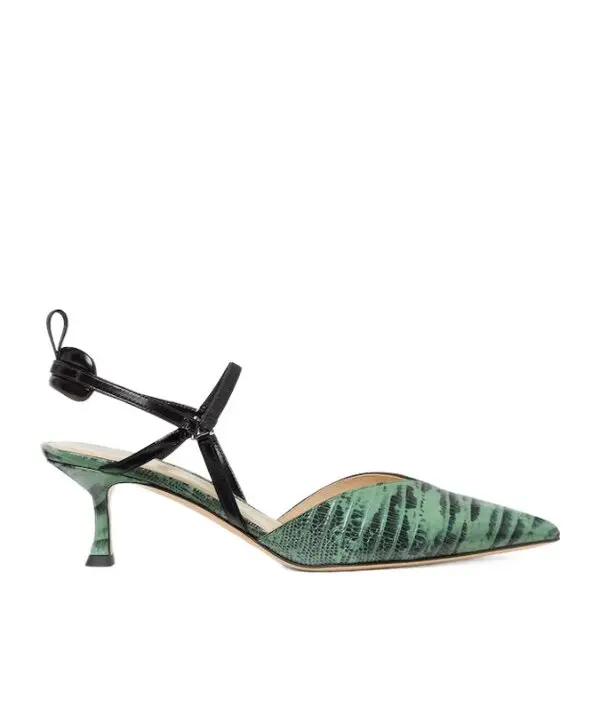 Fendi Very Colibrì Slingbacks With Tegu Print