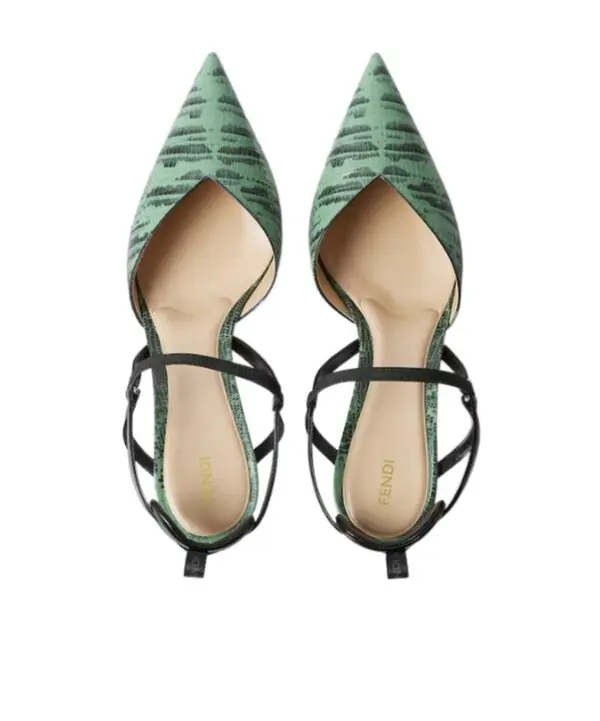 Fendi Very Colibrì Slingbacks With Tegu Print