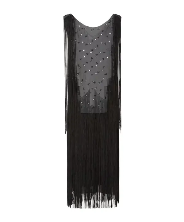 Fendi Silk Dress With Mirrors And Fringes