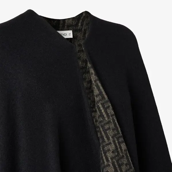 Fendi Ff Zucca Wool And Cashmere Poncho