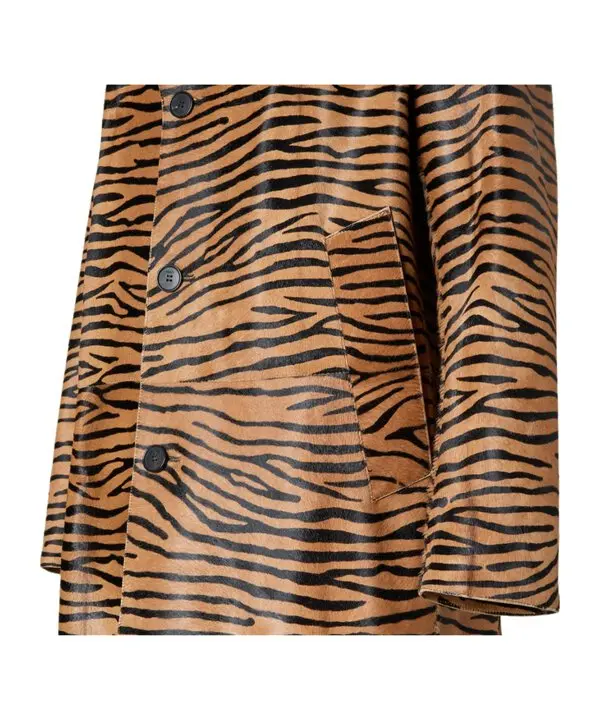 Fendi Tiger-print Hair-on Leather Coat - Multicolour