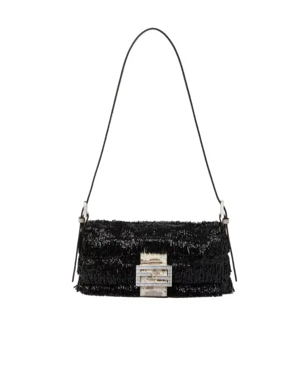 Fendi Baguette 26424 Re Edition Bag With Bead Fringes