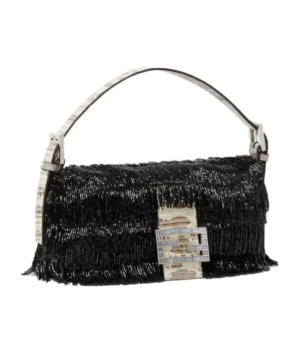 Fendi Baguette 26424 Re Edition Bag With Bead Fringes
