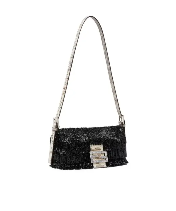 Fendi Baguette 26424 Re Edition Bag With Bead Fringes