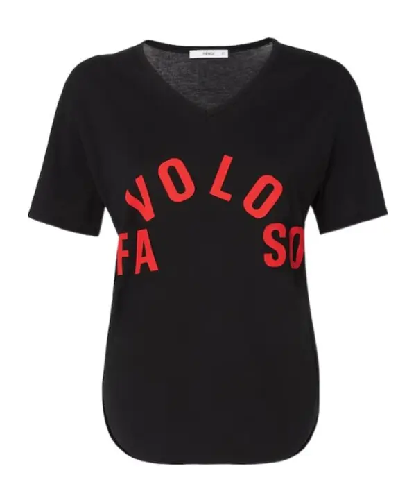 Fendi Jersey T-shirt With Favoloso Print - Black