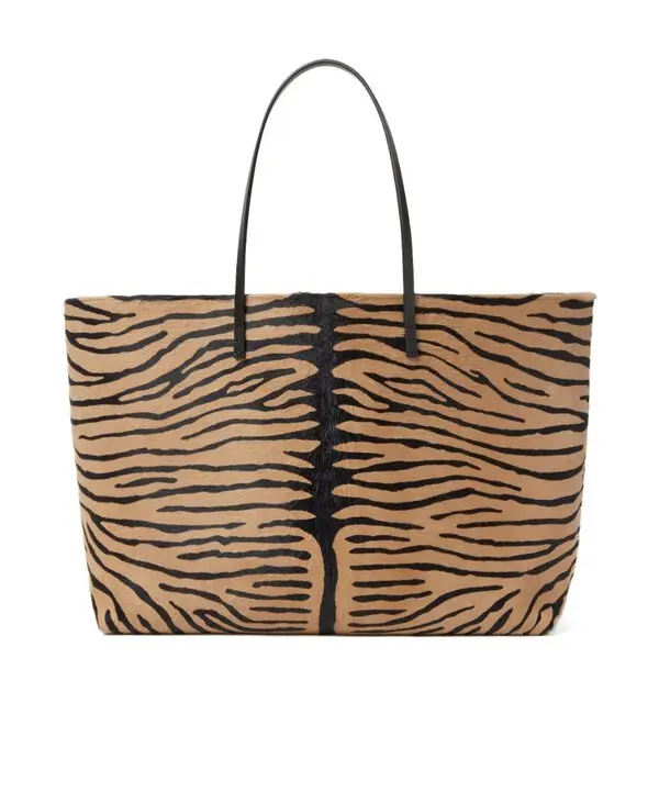 Fendi Medium Roll Tiger-print Pony-effect Leather Shopper