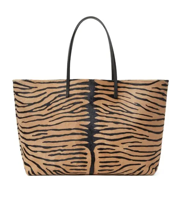 Fendi Medium Roll Tiger-print Pony-effect Leather Shopper