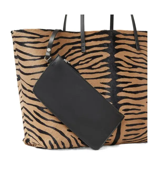 Fendi Medium Roll Tiger-print Pony-effect Leather Shopper