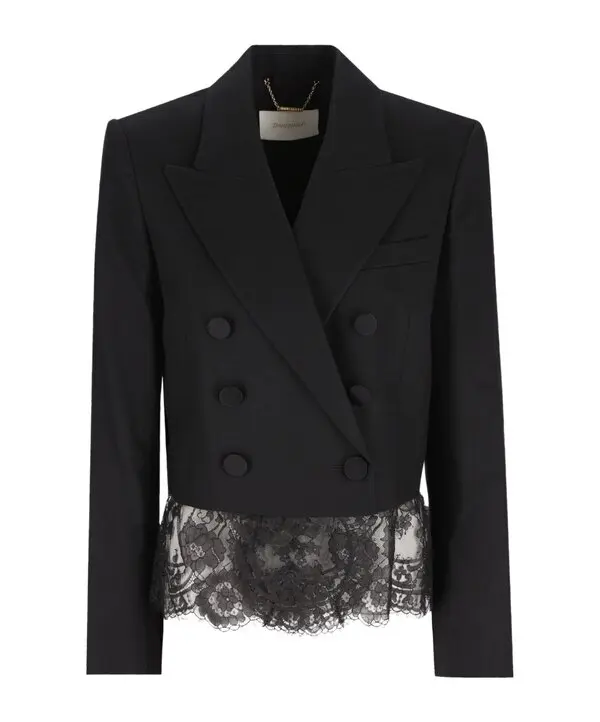 Zimmermann Valiant Lace Cropped Blazer