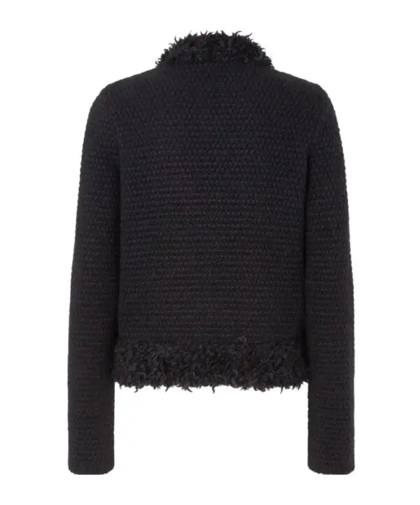 Fendi Mohair And Wool Jacket With Fur-effect Trim