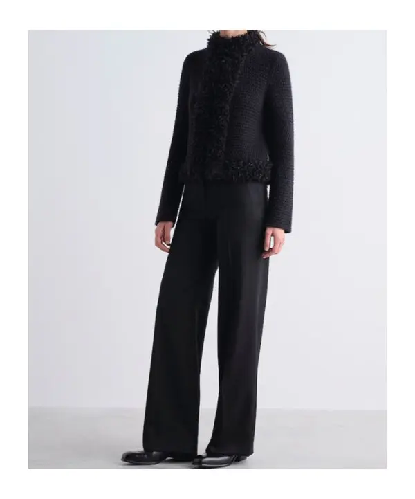 Fendi Mohair And Wool Jacket With Fur-effect Trim