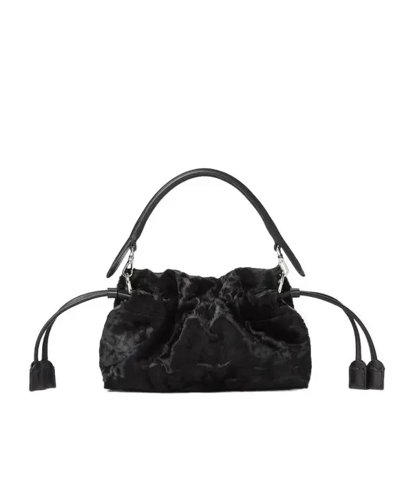 Fendi Baguette Soft Small Pony-effect Leather Mini-bag - Black