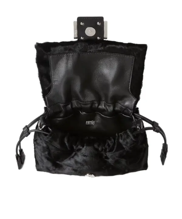 Fendi Baguette Soft Small Pony-effect Leather Mini-bag - Black