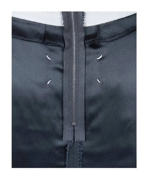 MAISON MARGIELA Pleated Raw-hem Midi Skirt - Black
