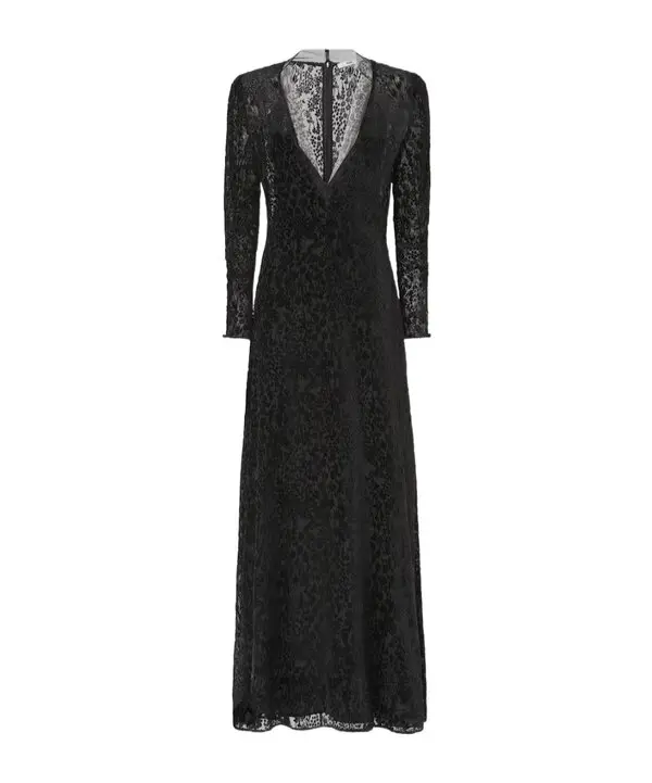 Fendi Millefiori Devoré Velvet Maxi Dress