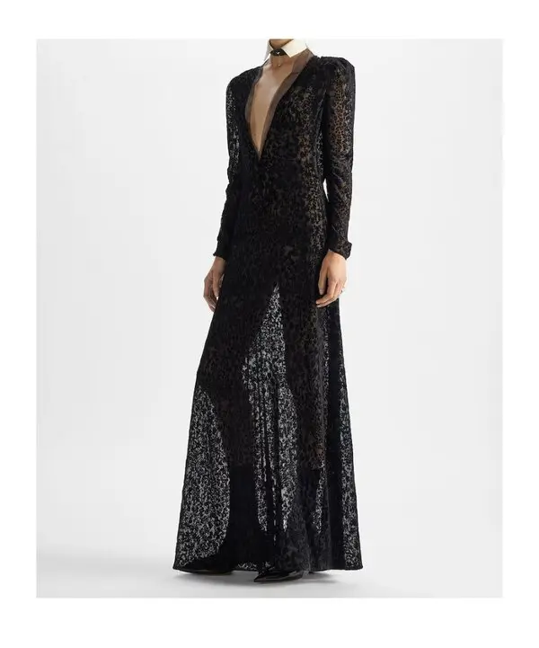 Fendi Millefiori Devoré Velvet Maxi Dress
