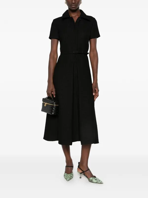 Fendi Bouclé Wool Maxi Dress - Black
