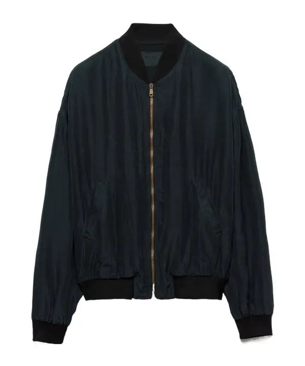 Prada Silk Bomber Jacket - Black