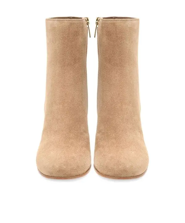 GIANVITO ROSSI Suede Round Toe Ankle Boots