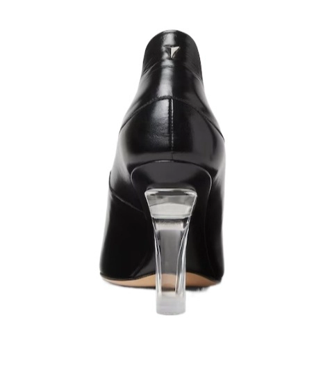 Fendi Illusion Leather Court Shoes With Architectural Heel - Black