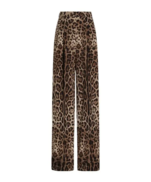 Dolce & Gabbana Leopard Wool Trousers