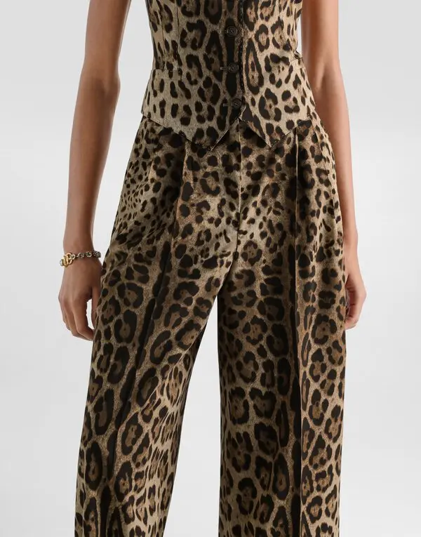 Dolce & Gabbana Leopard Wool Trousers