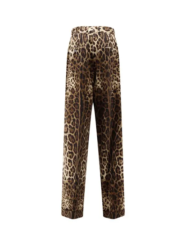 Dolce & Gabbana Leopard Wool Trousers