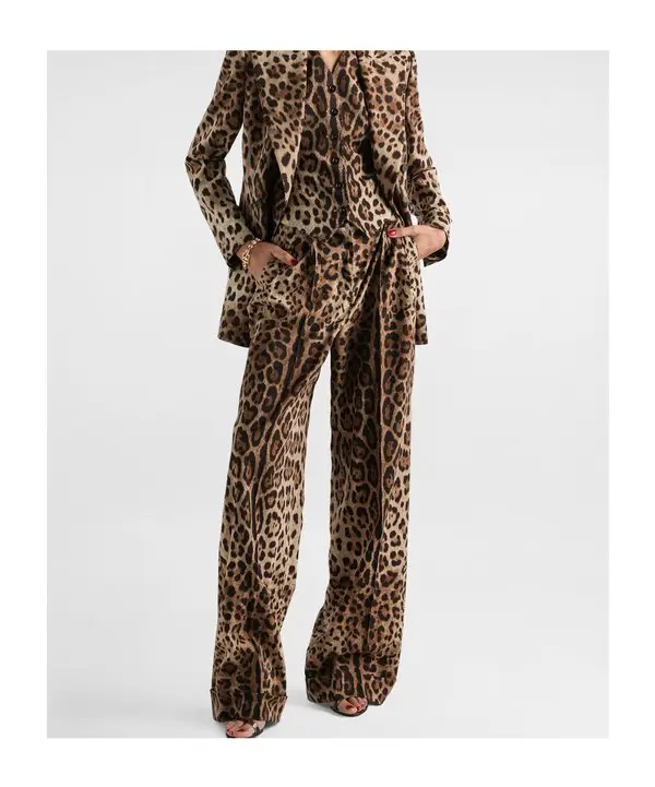 Dolce & Gabbana Leopard Wool Trousers
