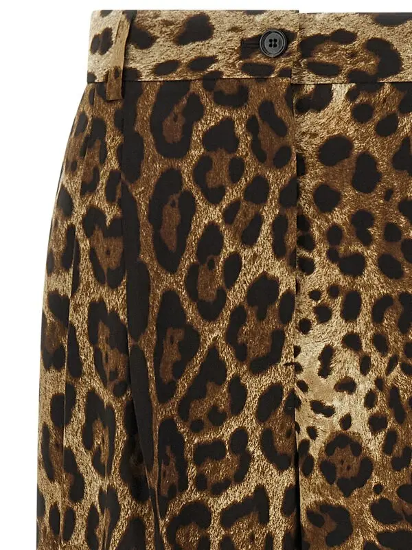 Dolce & Gabbana Leopard Wool Trousers