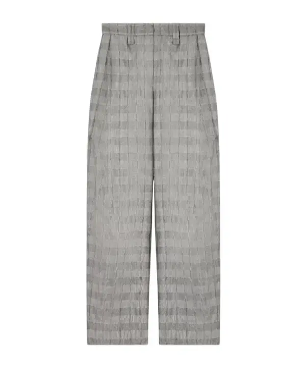 Emporio Armani Jacquard Fabric Trousers With Op-art Check Motif - Gray