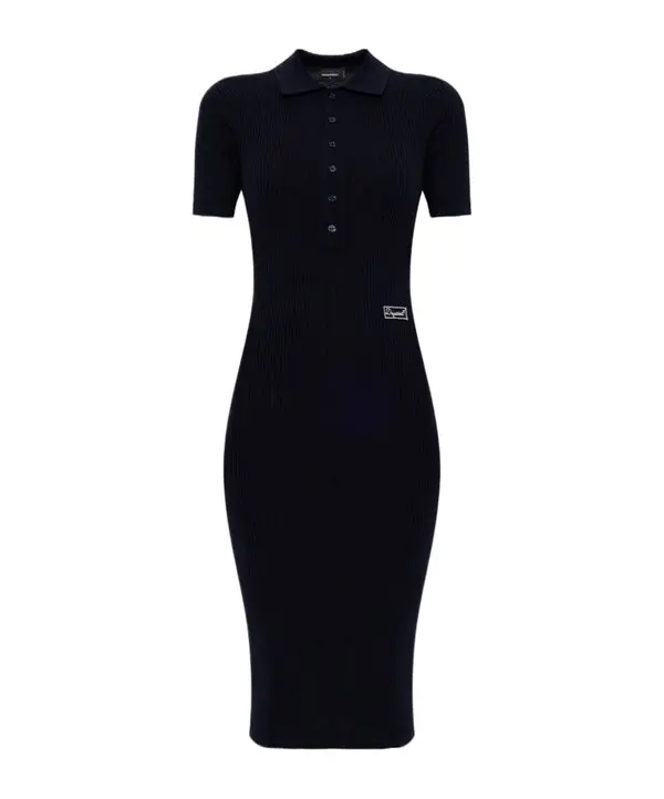 Dsquared2 Ribbed Knit Dress - Navy Blue