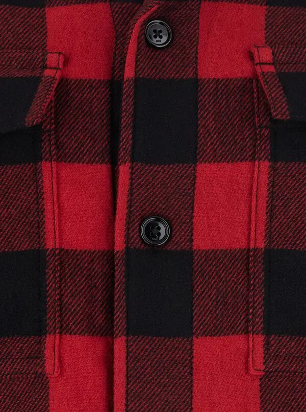 AMI Paris Checked Long Sleeved Shirt - Gem Red/black