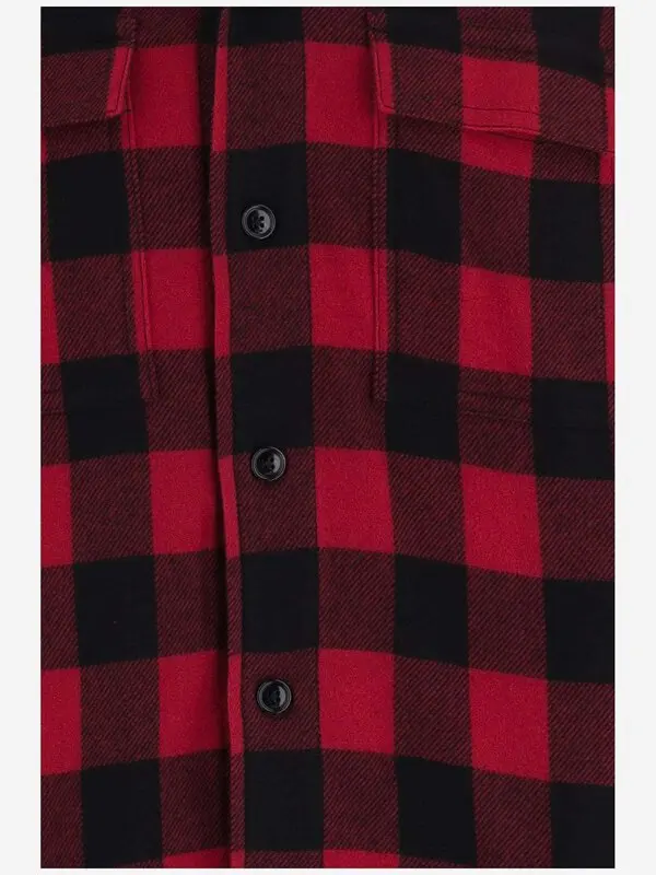 AMI Paris Checked Long Sleeved Shirt - Gem Red/black