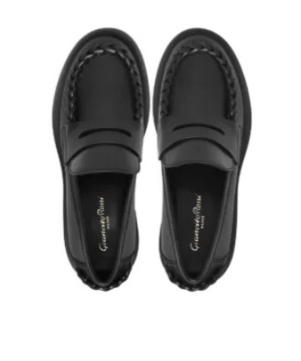 GIANVITO ROSSI Yuna Braided Detail Loafers - Black
