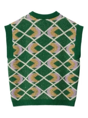 La DoubleJ Sleeveless Argyle Knit Vest