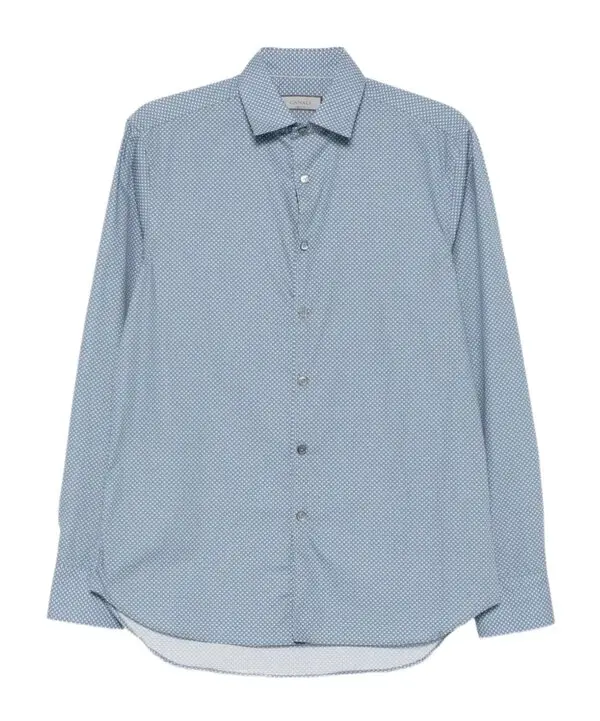 Canali Long-sleeve Collared Shirt - Blue