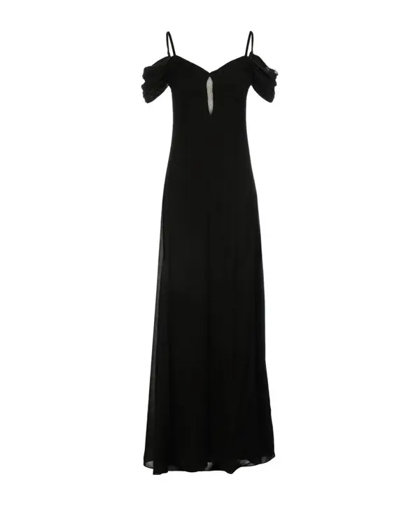 Saint Laurent Off-the-shoulder Maxi Dress With V-neck
