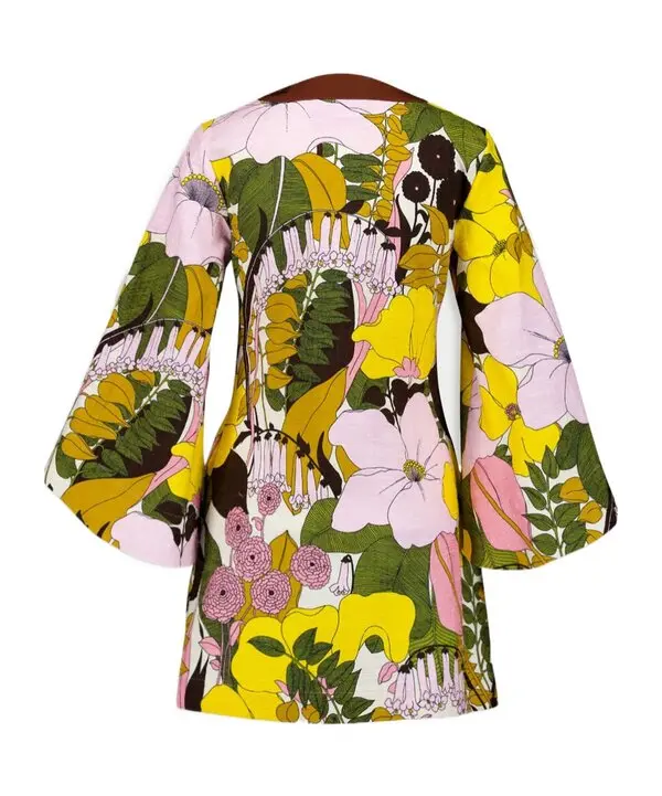 La DoubleJ Kaftan Mini Floral-print Dress
