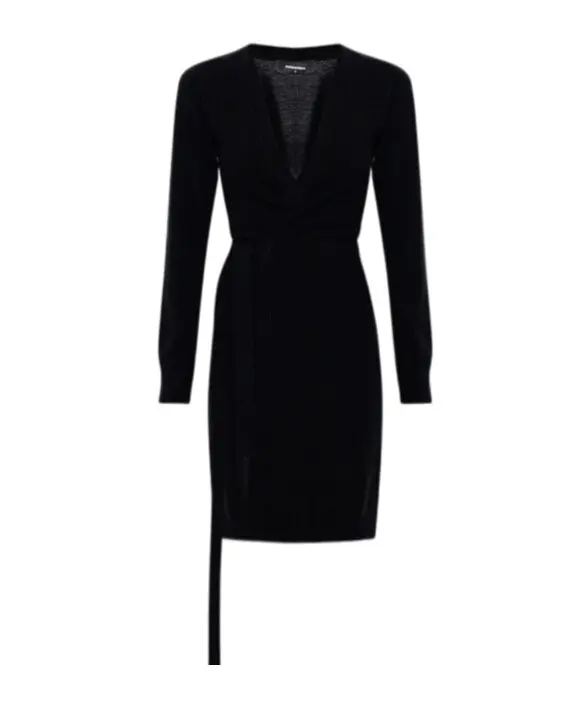 Dsquared2 V-neck Tie-front Dress - Black