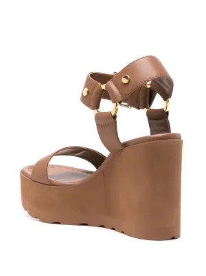 GIANVITO ROSSI Leather Wedge Sandals