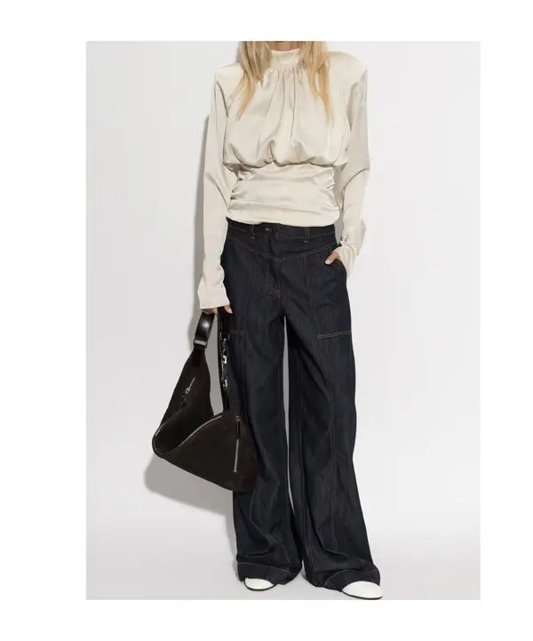 SELF-PORTRAIT Belt-loop Wide-leg Jeans
