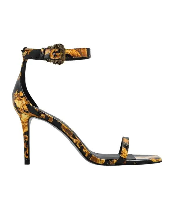 Versace Baroque Printed Ankle Strap Stiletto Sandals