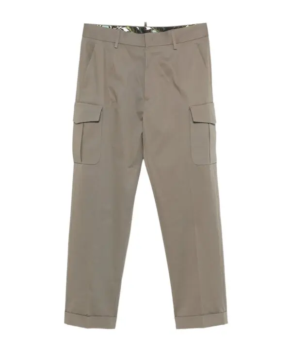 Dsquared2 Cargo Pants With Flap Pockets And Cuffed Legs - Gray