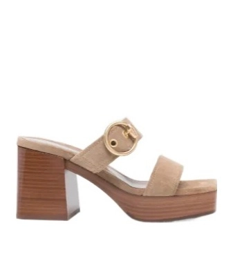 GIANVITO ROSSI 90mm Suede Block Heel Sandals - Brown