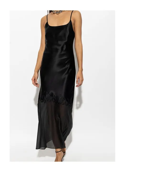 BY MALENE BIRGER Camilla Sleeveless Maxi Slip Dress With Sheer Hem