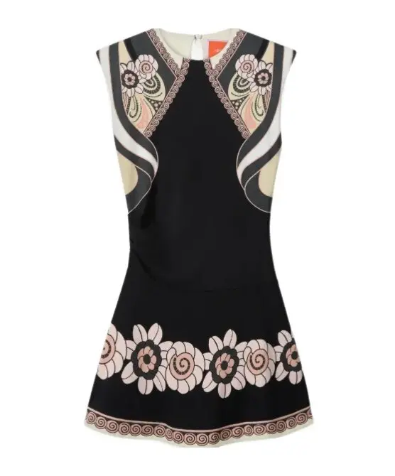 La DoubleJ Floral Print Mini Dress - Black
