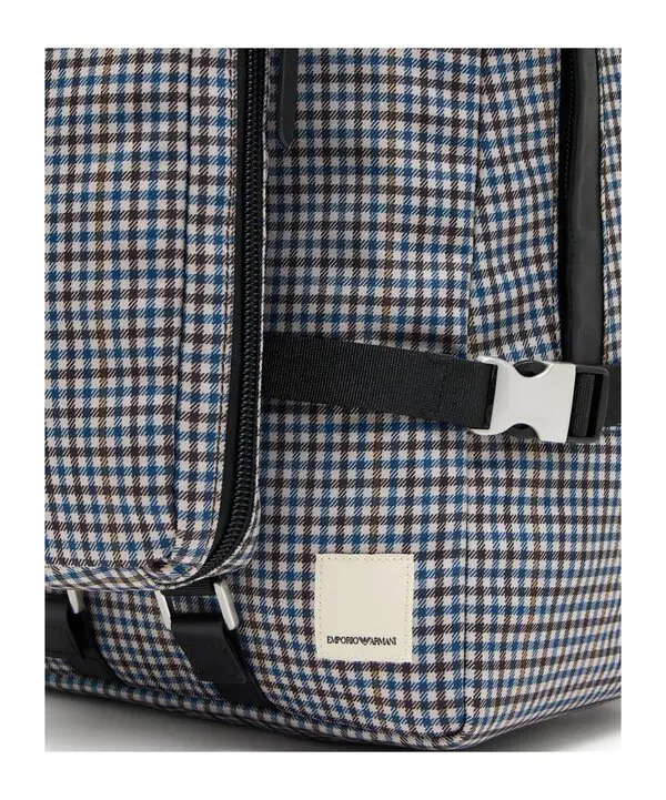 Emporio Armani Eagle Club Capsule Collection Checked Nylon Backpack