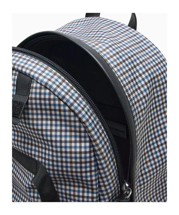 Emporio Armani Eagle Club Capsule Collection Checked Nylon Backpack