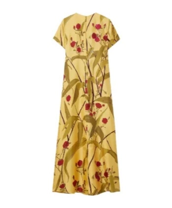 La DoubleJ Floral Print Swing Midi Day Dress - Brown
